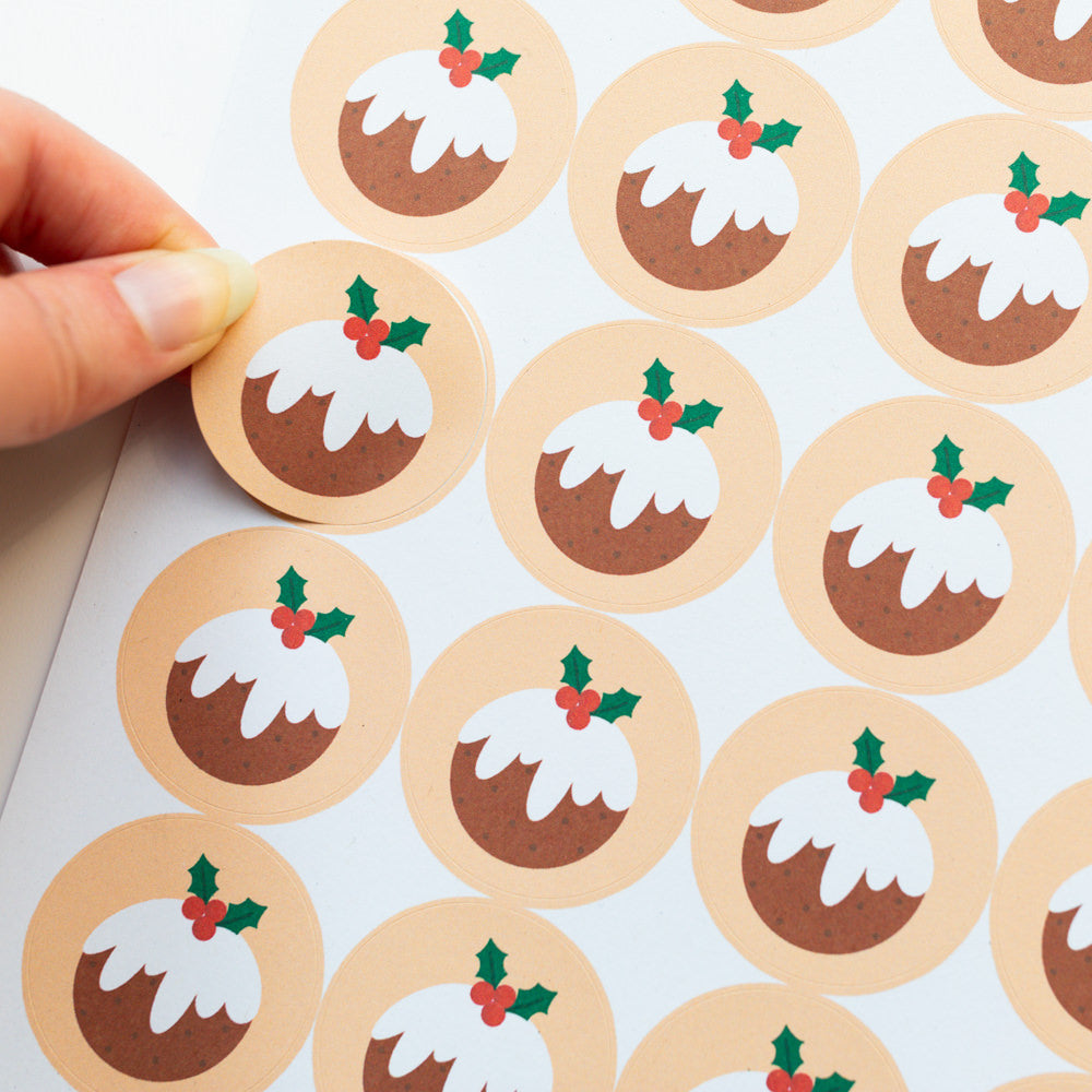 Christmas Pudding Stickers | Jeff and the Squirrel