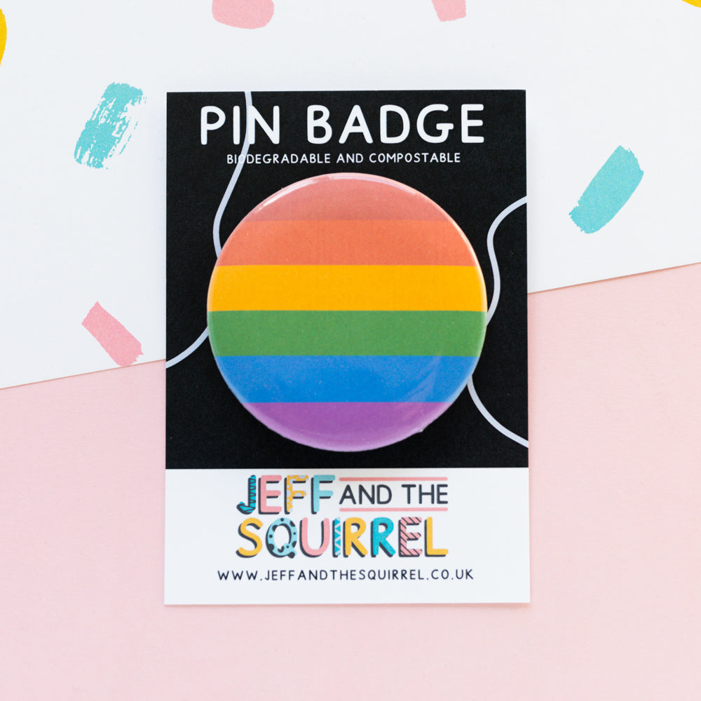 Gay Pride Flag Badge – Jeff and the Squirrel