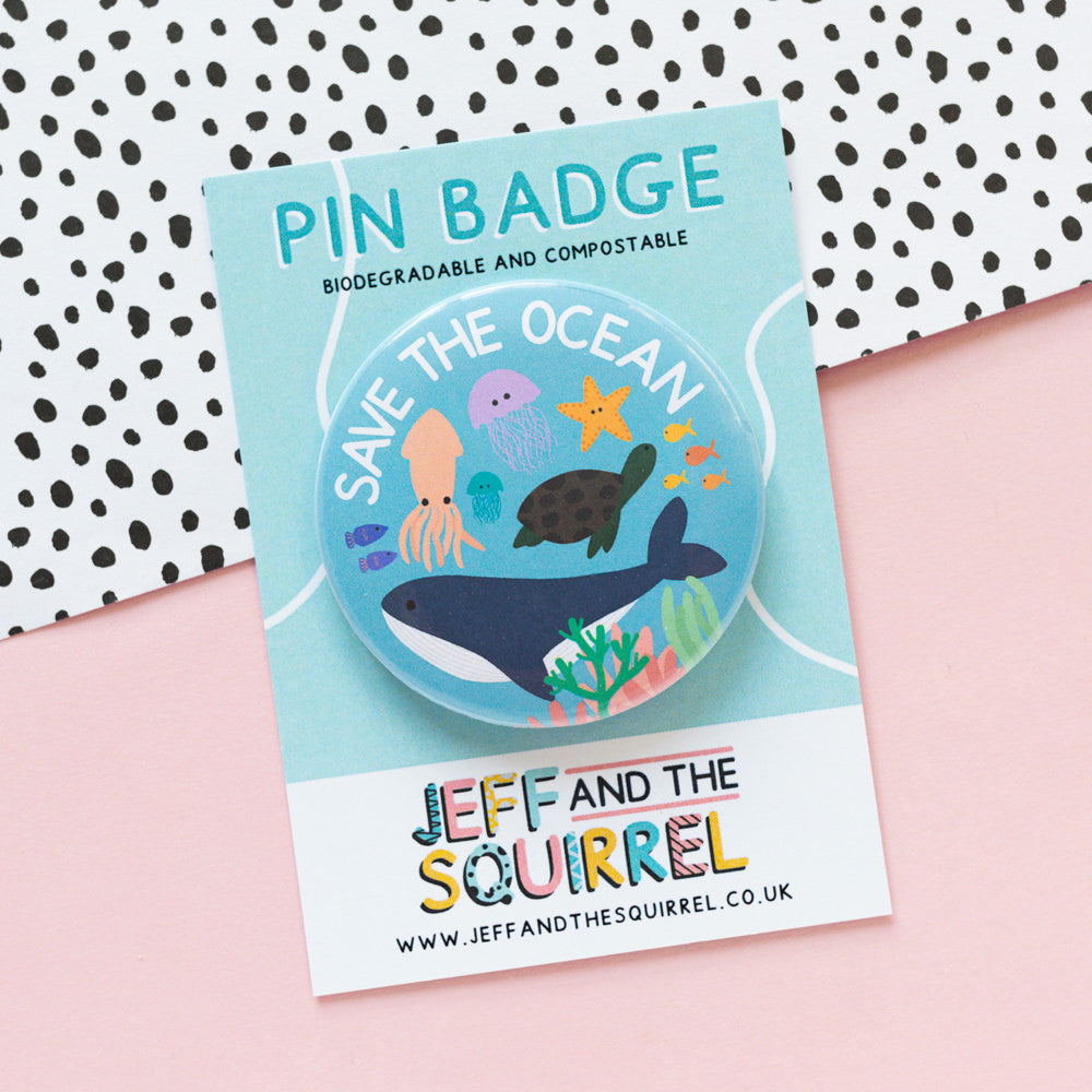 Save The Ocean Badge – Jeff and the Squirrel
