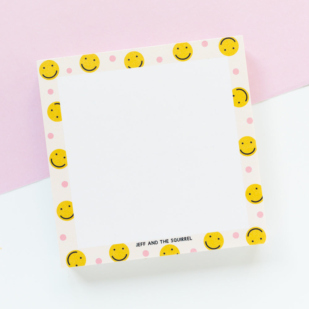 Smiley Face Memo Pad – Jeff and the Squirrel