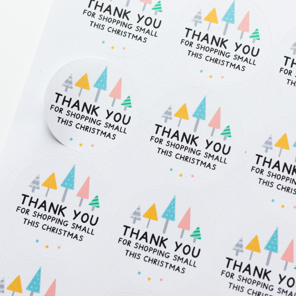 Thank You Small Christmas Stickers | Jeff and the Squirrel