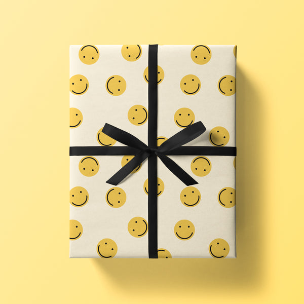 Smiley Face Gift Wrap | Jeff and the Squirrel