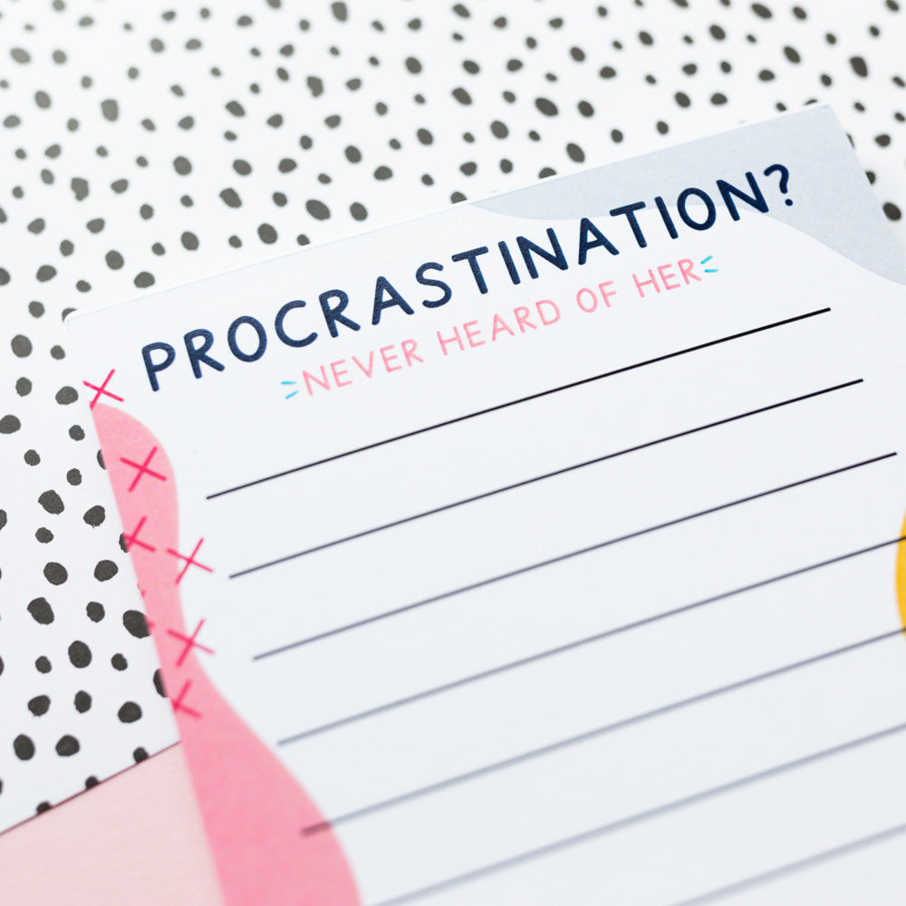 Procrastination Lined A6 Notepad – Jeff and the Squirrel